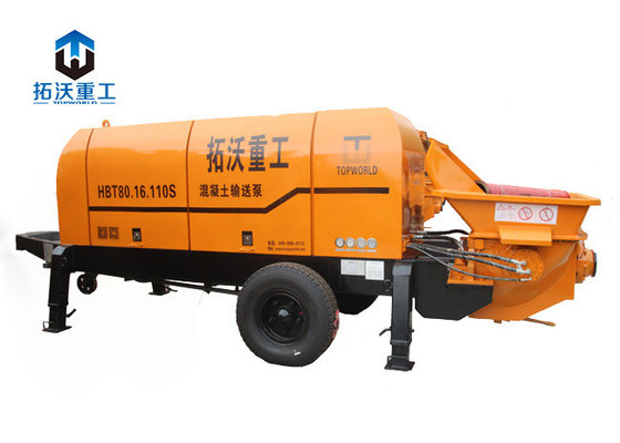 Long Distance Delivery Lightweight Concrete Pump , Small Portable Concrete Pump