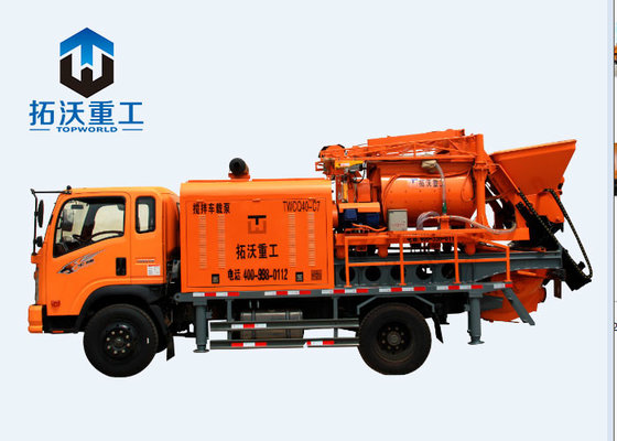 Loading Diesel Engine Truck Mixer Pump Imported PLC 0.7m³ Hopper Capacity