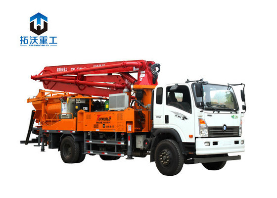 8 Mpa Pumping Pressure Mobile Concrete Mixer / Boom Pump Truck Mounted Machine