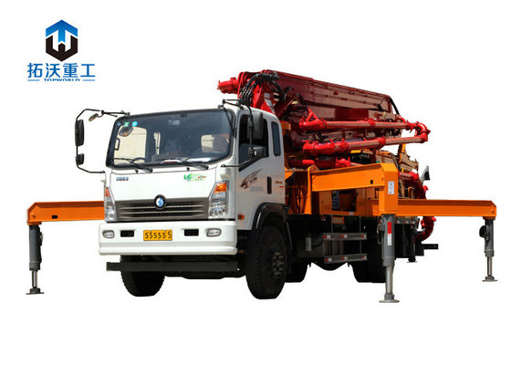 13.58 Weight Truck Mounted Boom Pump / Concrete Boom Pump Truck 66 KW Diesel Power