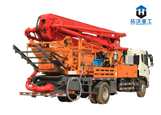 Small Truck Mounted Concrete Boom Pump 25.5m Horizontal Length Easy Operation