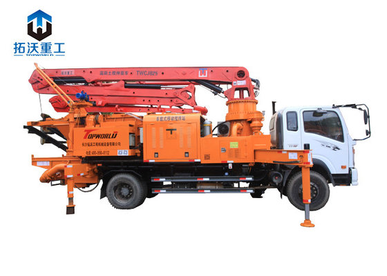Mini Truck Mounted Concrete Boom Pump 28 Mpa System Pressure 40m³/H Concrete Output