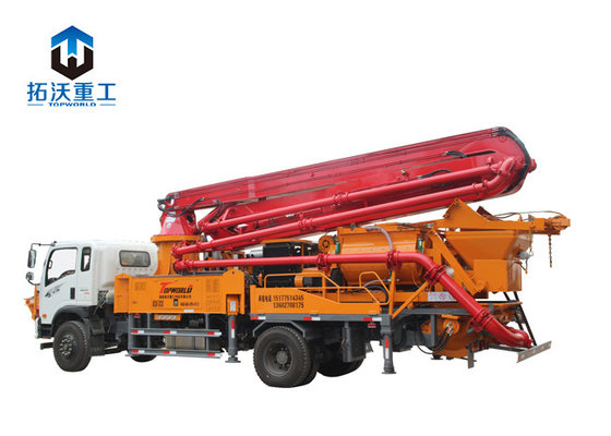 Self Loading Boom Pump Truck , Mounted Concrete Pump For Construction Houses