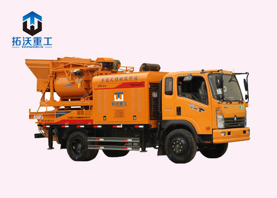 Forced Concrete Mixer Pump Truck , Diesel Concrete Mixer Pump 13.58 Weight