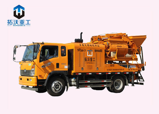 Double Horizontal Concrete Mixer Pump Truck Save Labor Costs 8 Mpa Pumping Pressure
