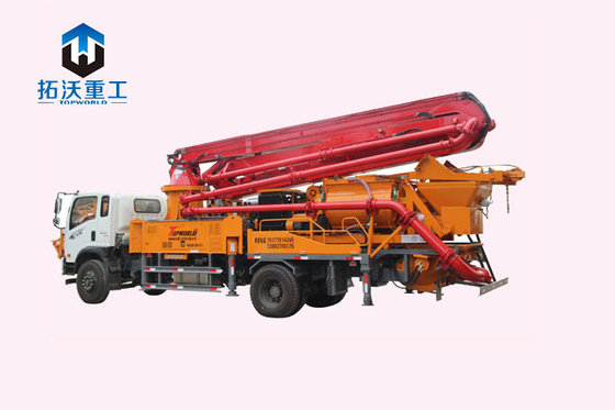Truck Mounted Twin Shaft Concrete Pumping Machine 40m³ / H Concrete Out