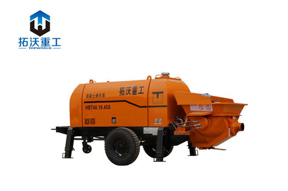 Diesel Trailer Mounted Portable Concrete Pump , High Strength Mini Concrete Pump