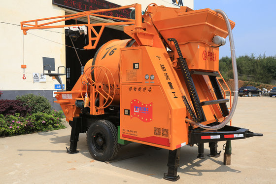 Trailer Construction Machine Concrete Mixer Pump Electric Power Reduce Labor Intensity