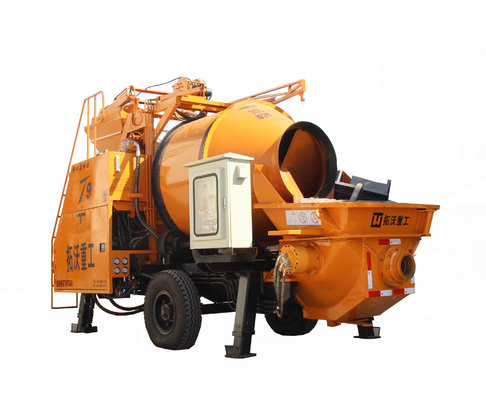 Full Hydraulic Diesel Engine Concrete Mixer Pump For House Building , High Efficiency