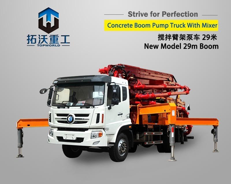 Full Function Truck Mounted Boom Pump Adopt Domestic Famous Brand 500 Compulsory Mixer