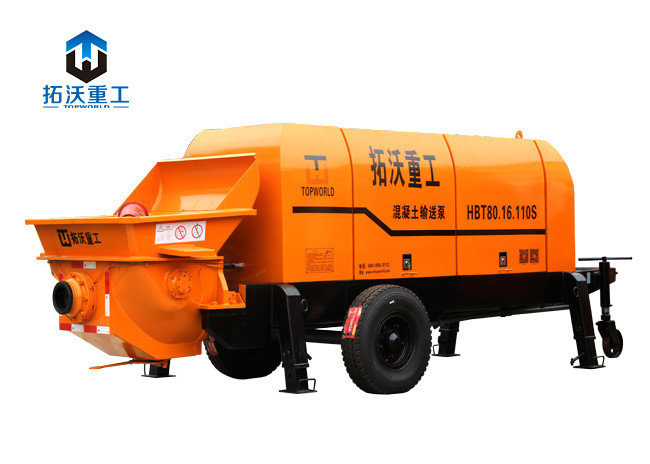 Stationary Mounted Electric Concrete Pump Trailer Large Capacity 80 M3 / H