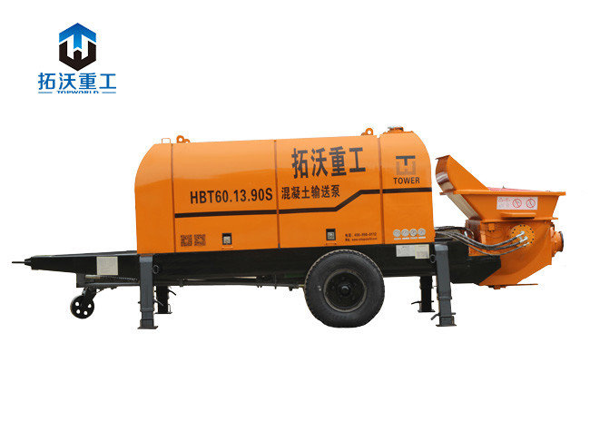 Easy Maintenance Trailer Mounted Concrete Pump 280 / 260cc Oil Pump Displacement