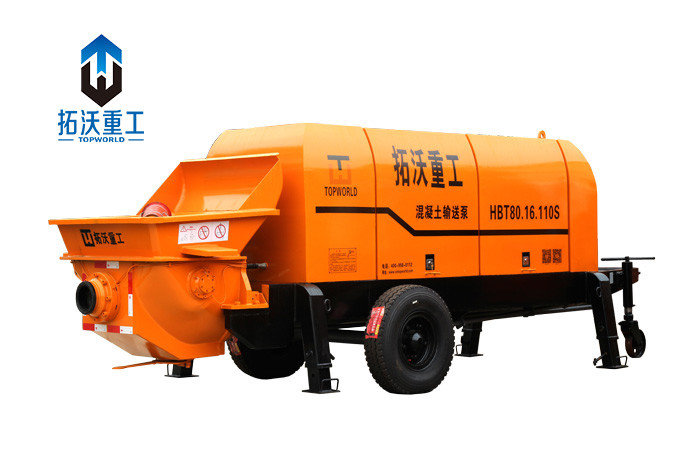 High Efficiency Trailer Mounted Concrete Pump Saving Energy 7300 Kg Weight
