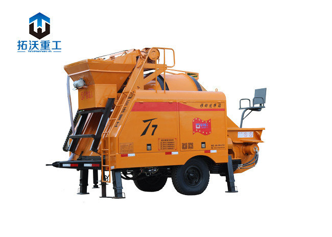 New Condition Concrete Mixer Pump Machine With Electric Engine Topworld T7