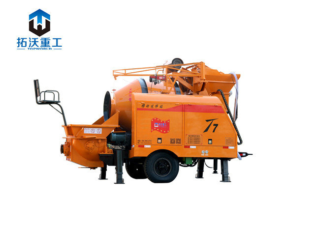 TWTG30 T7 Mini Rotating Drum Machine Small Mobile Concrete Mixer With Pump