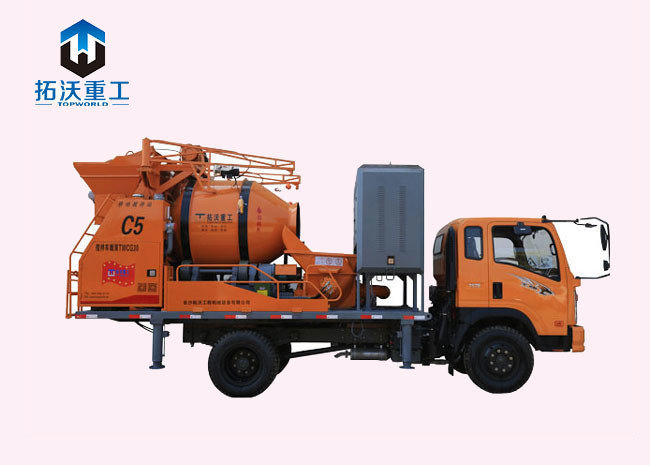 Double Horizontal Shaft Concrete Mixer Pump , Forced Concrete Drum Mixer