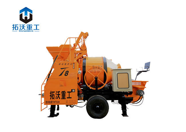 30 M3/H Small Mini Concrete Mixer Pump , Small Concrete Mixer With Pump