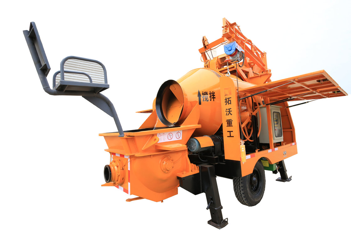 T7 Self Loading Electrical Concrete Mixer Pump Trailer With ISO Certification