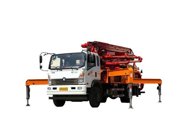 Truck Mounted Placing Boom Pressure Concrete Pump For Small Commercial Mixing Station