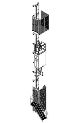 China 12 / 18 / 24 Passenger Rack And Pinion Hoists for Building Site 300kg 500kg 750kg supplier