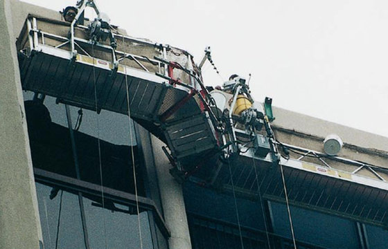 China Aluminum Alloy Climbing Work Rope Suspended Platform with Steel Rope supplier