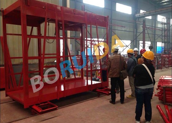 Q235 / Q345 Steel Car Cage Hoists For Building, 380V 50Hz Or 60Hz Power supplier