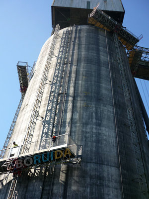 Single Mast 1000 kg Capacity Mast Climbing Work Platforms for Working Height 150 m supplier