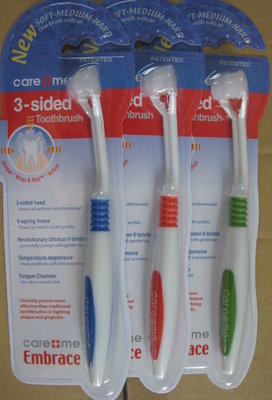 3 Sided Triple Toothbrushes for Adult tooth brushes SD-CR02