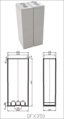 2V OPzV VRLA Battery Jar with Cover 350AH