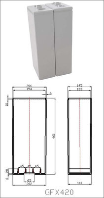 2V 420AH OPzV VRLA Battery Jar with Cover