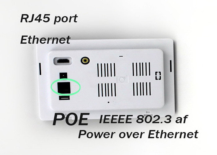 White 7 Inch Wall Industrial Touch Panel PC Support Power Over Ethernet , No Physical Buttons