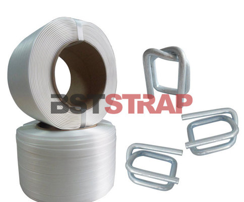 16mm 5/8” Polyester Cord Strap composite strapping with buckle safety of transport logistics strapping tape