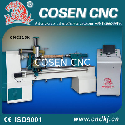 2017 new conditon cnc woodworking lathe with double tools and flat engraving