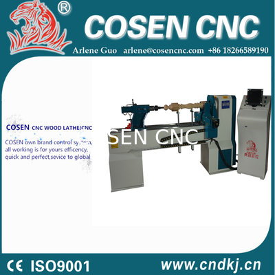 2017 new conditon cnc woodworking lathe with double tools and single spindle
