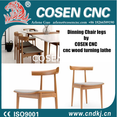 wooden dinning chair legs making by COSEN CNC wood turning lathe