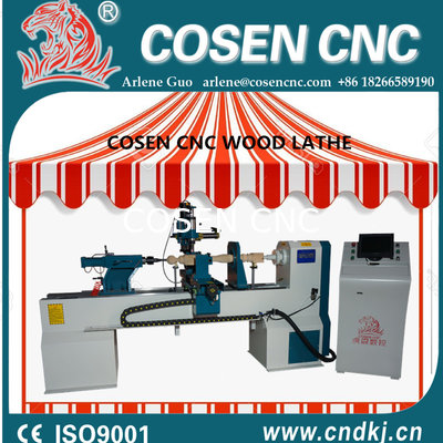 COSEN CNC woodworking lathe machine rotary and flat type 315/415w