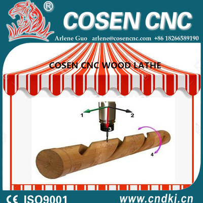 COSEN CNC woodworking lathe machine rotary and flat type 315/415w