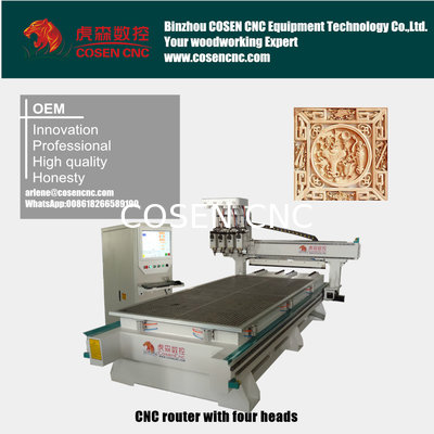 four head cnc wood router machine with high performance for wood engraving cutting