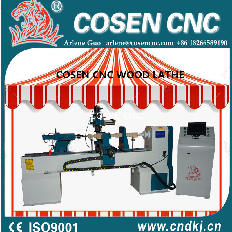 COSEN CNC woodworking lathe machine rotary and flat type 315/415w