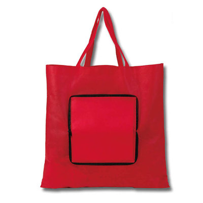 Foldable Non Woven Bag With Zipper Pouch , Non Woven Reusable Shopping Bags