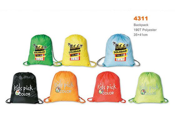 190T Polyester Promotional Drawstring Bags In 35x41cm Any Color Available