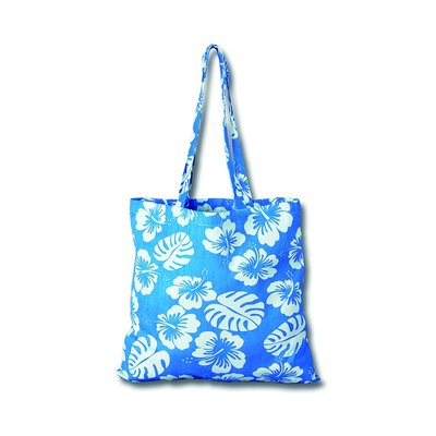 fashion full area printing blue 100% cotton tote shopping bag for women