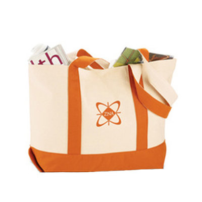 Two Tone Canvas Boat Tote Bags , US Style Canvas Bag With Handles