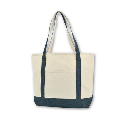 Plain Cotton Canvas Bags With Outside Pockets Customized Logo Accepted