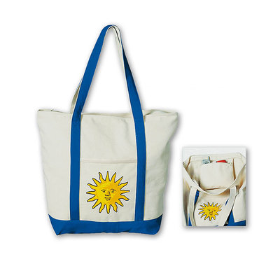 Heavy Duty 12oz Canvas Tote Beach Bag With Zip Working / Shopping Use
