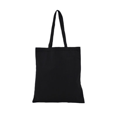 black long handle 38x42cm 100% cotton canvas bag tote carry bag