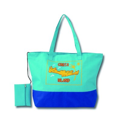 Polyester Summer Beach Bag With Zipper And Pockets Custom Service Available