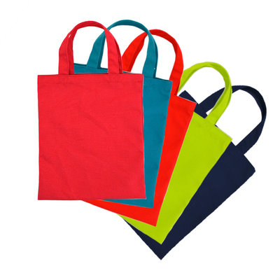 customized color tote bag 100% cotton short handle eco-friendly shopping bag