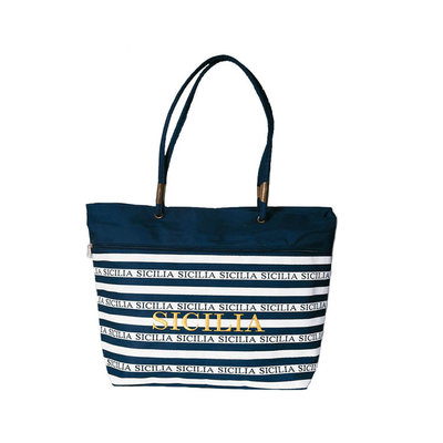 Polyester Personalized Tote Bags / Tote Bag Souvenir With Front Zipper Pocket