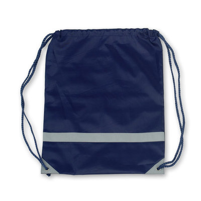 Polyester Promotional Drawstring Bags Durable Drawstring Shoe Bags with reflective stripe
